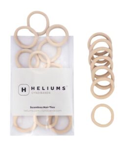 heliums small hair ties - blonde - 1 inch seamless no-damage ponytail holders for kids, braids and thin hair - 20 count