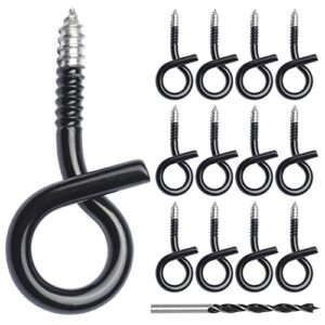 wow design q-shape/easy release open loop vinyl coated screw-in outdoor wiring&holiday lights/christmas lights hanger hooks (24 pcs-black)