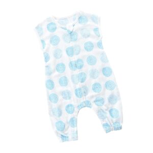 tado muslin baby sleeping sack 100% organic cotton toddlers wearable blanket with legs, blue circle, 35",for 2-4 years