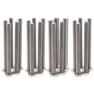 mromax 1/4"-20 x 3 hex head screw bolts a2-70(304) stainless steel fully threaded hex tap bolts 20pcs