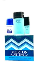 morton musk men’s fragance kit blue box