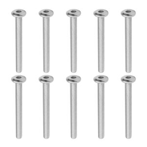 mromax 10pcs m6 x 60mm flat head hex socket cap screws bolts, nickel plated carbon steel fully threaded furniture screws for assemble cabinets, baby beds, tables and chairs