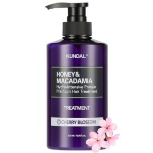 kundal honey & macadamia natural conditioner [baby powder] korean hair care damage repair, deep hydration, long lasting fragrance, with honey, argan oil, macadamia oil 16.9fl oz