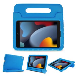 procase kids case for ipad 9th generation/ipad 8/ipad 7, ipad 10.2 case 2021 2020 2019/ipad air 10.5/ipad pro 10.5 kids case, shockproof lightweight case with convertible handle-blue