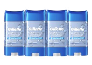 gillette antiperspirant deodorant for men, invisible solid, cool wave, 72 hr. sweat protection, 3.8 oz pack of 4