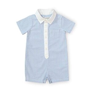 hope & henry layette organic cotton woven button front romper