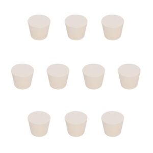 stonylab solid rubber stoppers, 10-pack 7# white tapered lab seal rubber stoppers, fits stonylab 250ml erlenmeyer flask