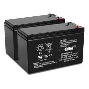 casil 12v 9ah f2 terminal replacement battery compatible with apc back-ups xs1500 xs 1500 2 pack (12v 7.2ah xs1000)