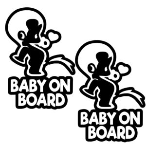 totomo baby on board sticker for cars funny cute safety caution decal sign for car window and bumper no need for magnet or suction cup - peeing boy (2 pack)