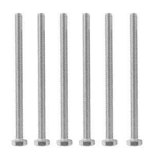 mromax 6pcs m8 x 120mm hex head screws bolts, 304 stainless steel 18-8, fully threaded, external hex drive, for mounting chair, handles, rail, pump, wheels, antenna parts, boat and plastic bumpers