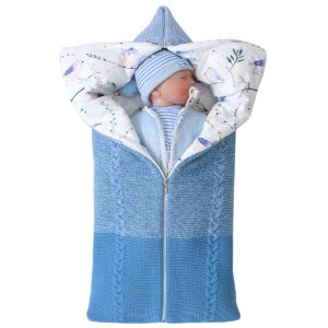 petyoung newborn baby swaddle blanket, multifunction stroller wrap sleeping mat thick warm sleeping bag for baby boys girls 0-12 months