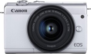 canon eos m200 compact mirrorless digital camera with ef-m 15-45mm lens, (white) (international vesrion)