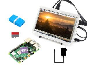 waveshare display kit compatible with raspberry pi 4 model b 7inch capacitive touch lcd micro card and etc.