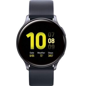 samsung galaxy watch active2 (silicon strap + aluminum bezel) bluetooth - international heart rate monitor (aqua black, r830-40mm)