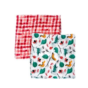 bebe au lait classic muslin swaddle blankets - bugs and picnic