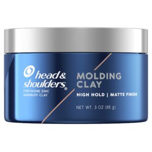 head & shoulders anti-dandruff molding hair clay for men, strong hold, matte finish, 3 oz