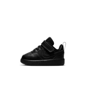 nike court borough low 2 (tdv) toddler bq5453-001 size 10 black/black/black