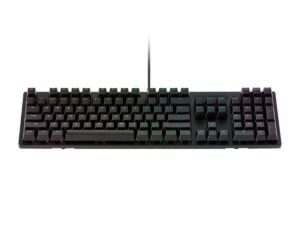 dark matter by monoprice aether optical mechanical gaming keyboard - lightstrike lk red, rgb, ip57 rated, aluminum, wired