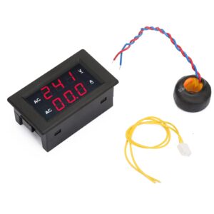 ac 100~300v led digital voltage current multimeter, dual display volt amp meter gauge panel 0-10a(red-red)