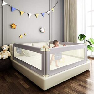 mingfuxin extra long safety bed rails for toddlers, vertical lifting foldable bed guardrail crib bed rails guard for kids twin, double, queen & king size with dual lock- single side 70"