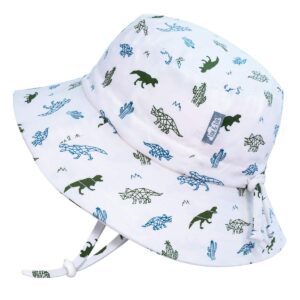 jan & jul 50+ upf baby boy dinosaur bucket hat, adjustable, cotton (m: 6-24 months, dino)