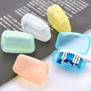 mggsndi 5pcs portable toothbrush head cover case storage box holder brush protector cap bathroom accessories holder set for family and business travel and daily use and outdoor