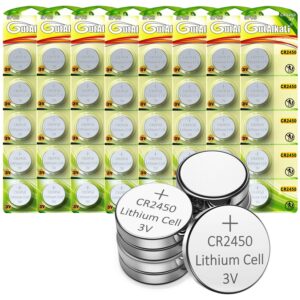 gutalkali cr2450 3v lithium batteries - 40 pack of high-performance, long-lasting coin cell batteries