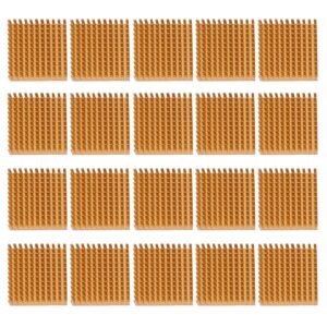 esumic 20pcs 40mm x 40mm x 11mm golden aluminum heatsink cooling fin for cooling mosfet vram regulators vrm stepper driver