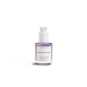 herbivore bakuchiol retinol alternative face serum regular strength - bakuchiol + peptides, smooths skin, reduces fine lines & wrinkles, plant-based, vegan, cruelty-free, 30ml / 1 oz