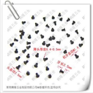 screw 1000pcs/lot cm1.42.5 steel with black znic plus hard laptop screw (notebook computer screw)