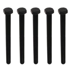 mromax 5pcs m10 x 130mm hex head screw bolt, carbon steel grade 8.8, black oxide finish, full thread, hexagon head bolts for furniture repair