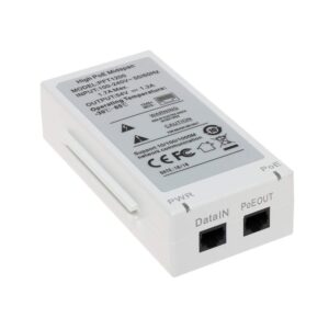 pft1200 60w gigabit ultra poe injector single port hi-poe midspan 802.3at/af, 10/100/1000mbps, poe+ injector for high power consumption ptz camera and cascade deployment with poe extender