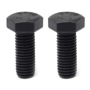 mromax 2pcs m12 x 30mm left hand hex bolt, carbon steel grade 12.9, black oxide finish, full thread, hexagon head bolts for furniture repair