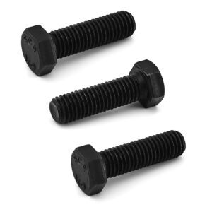 mromax m12 left hand hex bolt m12-1.75 x 40mm hex head screw bolts carbon steel fully threaded metric hex bolts grade 12.9 black 3pcs