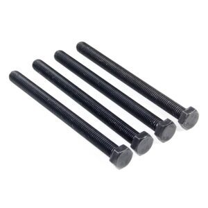 mromax 4pcs m12 x 150mm hex head screw bolt, carbon steel grade 8.8, black oxide finish, full thread, hexagon head bolts for furniture repair