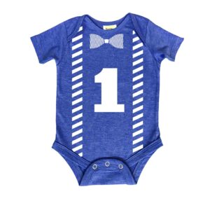 unordinary toddler first birthday outfit boy 1st birthday one year old baby shirt happy party (charcoal blue, 12-18 months)