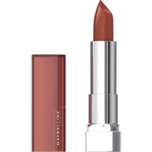 maybelline color sensational lipstick, lip makeup, cream finish, hydrating lipstick, nude, pink, red, plum lip color, brick beat, 0.15 oz; (packaging may vary)