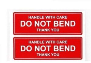 1 x 3 red do not bend handle with care thank you stickers color - red (1" x 3" red do not bend stickers, 100 stickers)