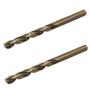 utoolmart 2pcs 6.5mm heat resistant twist drill bit, titanium coated high speed steel bit, m35 cobalt steel hss-co grade with straight shank, cut through hard metals, steel copper, aluminum alloy