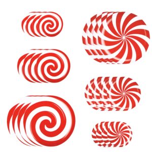 24 pcs peppermint floor decals stickers-3 sizes self-adhesive design christmas candy stickers,floor window clings for christmas valentine's day candy party decorations