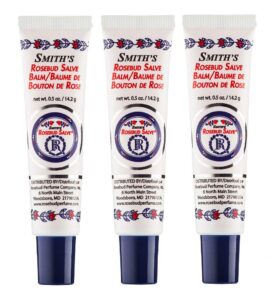 rosebud perfume co. original rosebud salve tube three pack - moisturizes and protects lips - soothes irritation and dry skin - 3 x 0.5 oz tubes