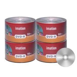 200 pack imation dvd-r 16x 4.7gb/120min branded logo blank media recordable movie data disc