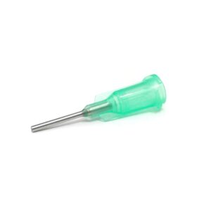 sanants - 18ga 1/2 inch dispensing needle - blunt tip luer lock - fluid manifold channel - 50 pcs,green