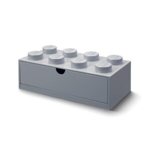 room copenhagen 40211740 lego desk drawer 8 knobs, grey, large