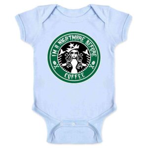 pop threads im a nightmare before coffee funny caffeine infant baby boy girl bodysuit light blue 6m