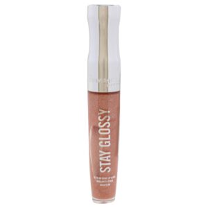 rimmel stay glossy lip gloss - non-sticky and lightweight formula for lip color and shine - 710 honey, honey, .18oz