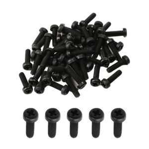 mromax 50pcs plastic phillips cross pan head machine screws, m4 x 15mm black nylon phillips cross pan head machine screws bolts for electronic equipment