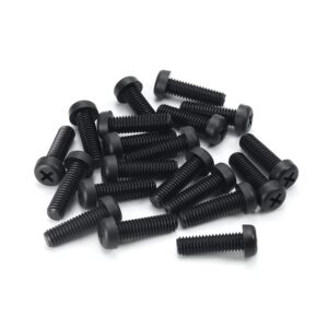 mromax 50pcs plastic phillips cross pan head machine screws, m6 x 20mm black nylon phillips cross pan head machine screws bolts for electronic equipment