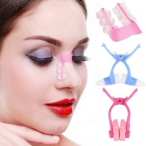 nose lifting shaper clip, 3pcs nose bridge lift up straightening enhancer nose up clip correction set beauty clip