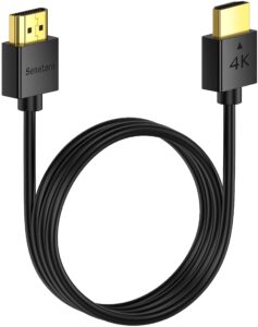 4k slim hdmi cable 1.6 ft, high speed (4k@60hz, 18gbps), hdmi 2.0 cord, thin hdmi cable, low-profile gold-plated connectors - 4k, 2k, hdr, arc, 3d, for gaming monitor, tv, x-box, ps5/4/3 (1.6 feet)